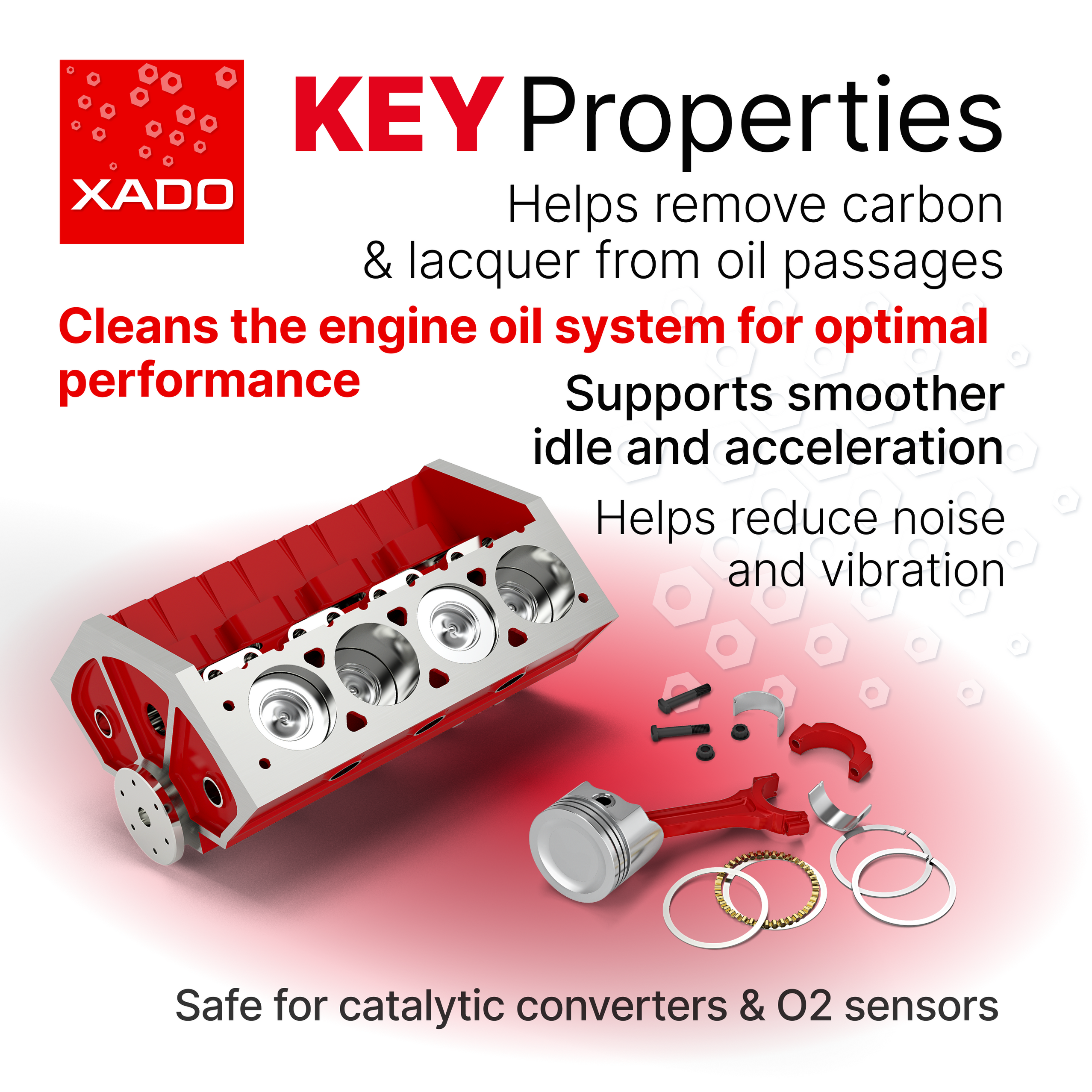 XADO RED FLUSH - Engine Oil System Cleaner & Decarbonizer (250 ml)