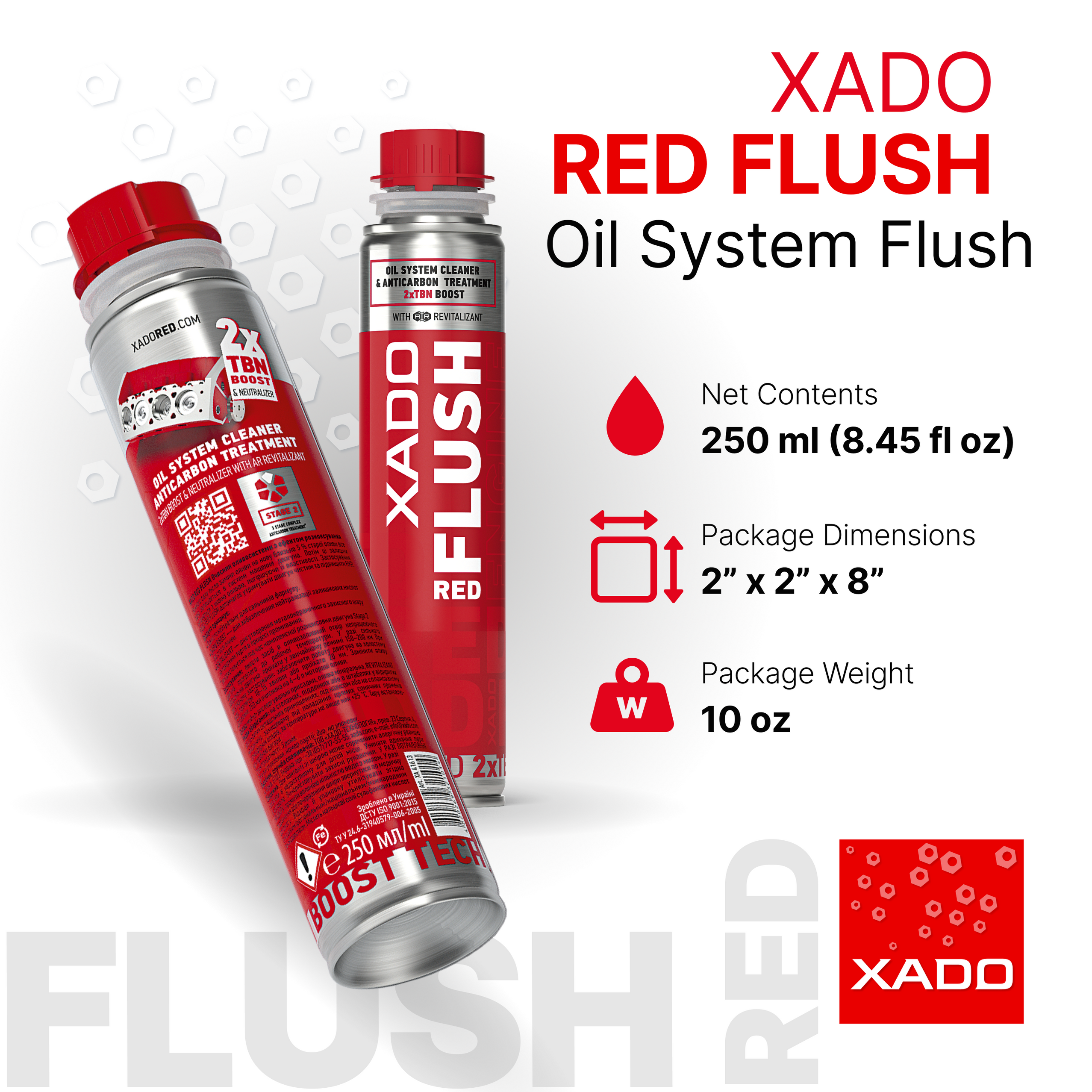 XADO RED FLUSH - Engine Oil System Cleaner & Decarbonizer (250 ml)